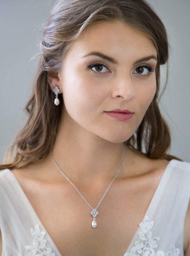 Parure bijoux mariage perle Swarovski strass